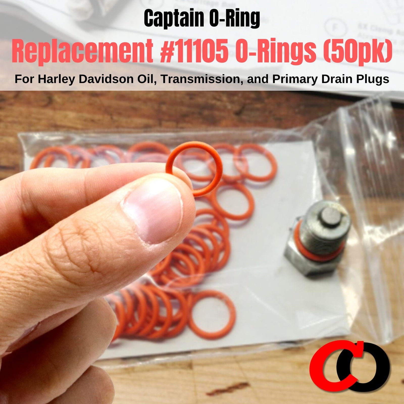 (50 Pack) Harley Davidson Drain Plug O-Ring #11105 [Orange Color ...
